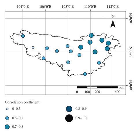 Correlation Coefficient At Each Precipitation Gauge Stations Over The