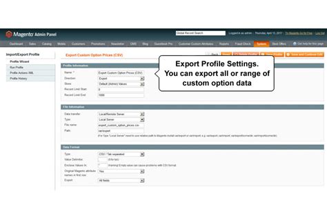 bulk custom options update import export magento extension