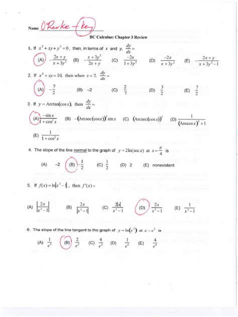 Chapter 3 Review Key Pdf