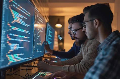 premium photo brainstorming it programmers use computer together