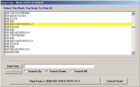 dnc software single step restart for g code transfer and cnc machining rs232 serial file transfer