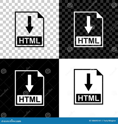 Html File Document Icon Download Html Button Icon Isolated On Black