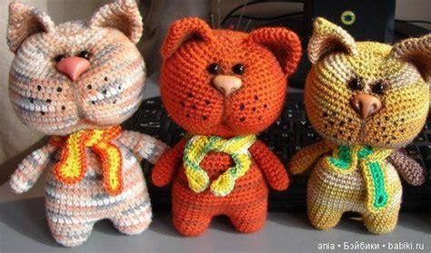 Кошечка игрушка вязанная крючком со схемой автор Вера Изгребина Схемы вязания игрушек