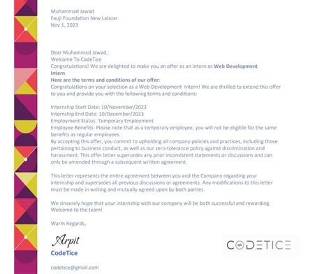 Muhammad Jawad On Linkedin Got The Internship From Codetice😁 Codetice Internship Web Developer