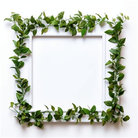 Premium AI Image Blank Frame With Foliage