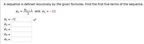Answered A Sequence Is Defined Recursively By The Given Formulas Find