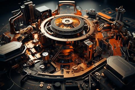 Premium Photo Closeup View Of Electronic Circuit Board 3d Rendering