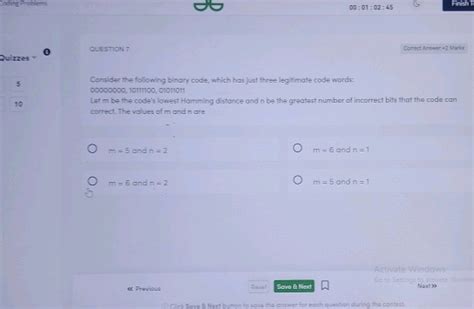 00 01 02 45 Thish Corect Angeer 4 2 Marks StudyX