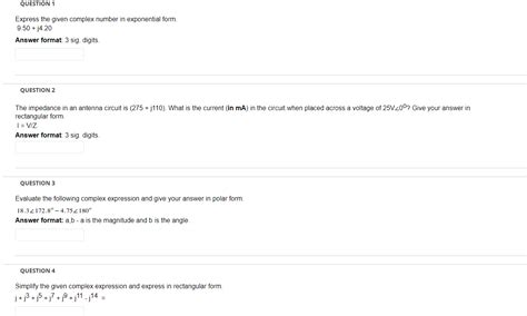 Solved QUESTION Express The Given Complex Number In Chegg