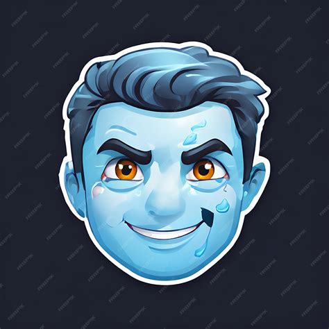A Face With A Blue Face And A Mans Face With A Face With A Grumpy Face