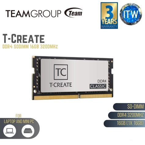 Teamgroup T Create Classic Ddr4 Sodimm 16gb 3200mhz Laptop Memory
