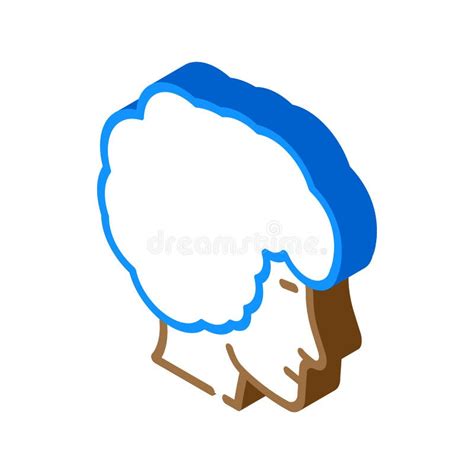 Afro Hairstyle Male Isometric Icon Vector Illustration Stock