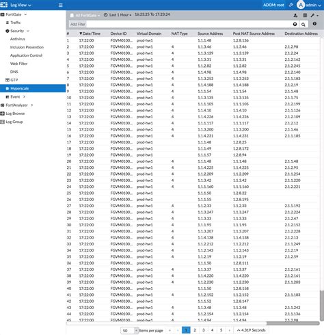 Search Hyperscale Log In Log View Fortianalyzer Bigdata 7 2 5 Fortinet Document Library