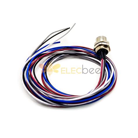 1m 전자 와이어가 있는 M12 5pin A 코딩 여성 패널 후면 장착 커넥터