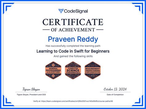 praveen byreddy on linkedin codesignal learning path certificate of