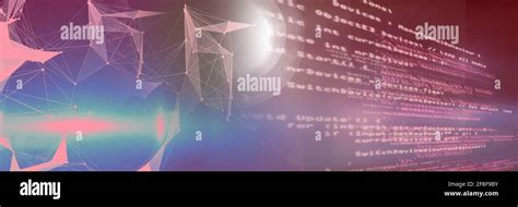 Computer Code And Network Of Connections Over Gradient Background Program Coding Concept Stock