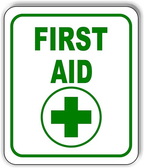 First Aid Green Cross Symbol Aluminum Composite Outdoor Sign 15 X 18