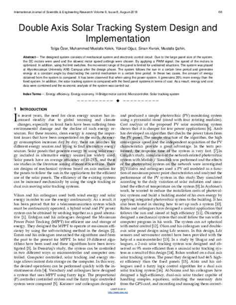 pdf double axis solar tracking system design and implementation