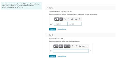 Solved In Steady State Operation A First Order Rc Lowpass