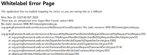 Error Whitelabel Eorror Page