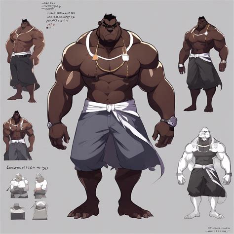 Big Black Man Reference Sheet Fanart