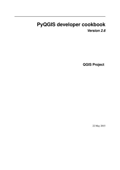 PyQGIS Developer Cookbook