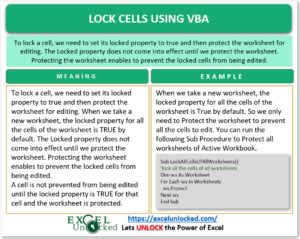 Lock Cells Using Vba Excel Unlocked