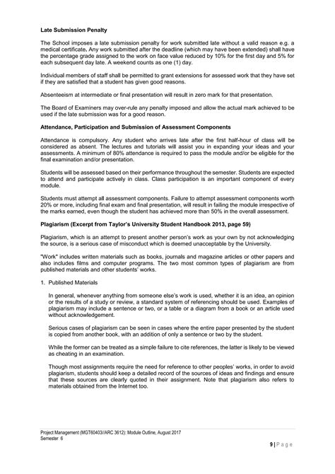 Sem 6 Project Management Module Outline Pdf