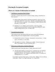 Charting By Exception Examples Doc Charting By Exception Examples There Are Items Of