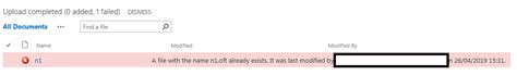 2013 When Dragdrop A File Inside A Document Library Error A File