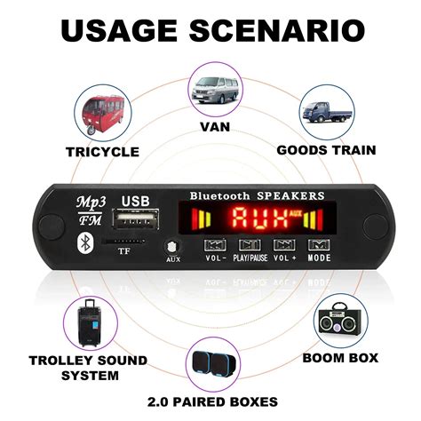 2 25w Amplifier Mp3 Player Decoder Board 18v Bluetooth 5 0 50w