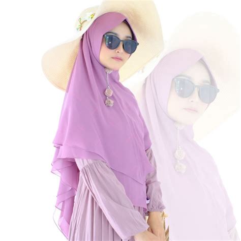 Jual Sukahijab Sania Khimar Dewasa Jumbo Polos Bahan Ceruty Baby Doll Layers Hijab Syari