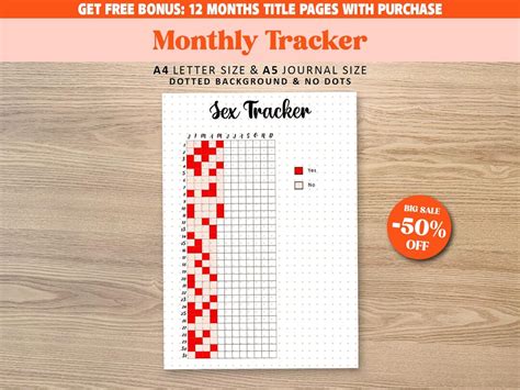 Sex TRACKER Printable Journal Page Planner Page Intercourse Tracker Daily Mood Tracker