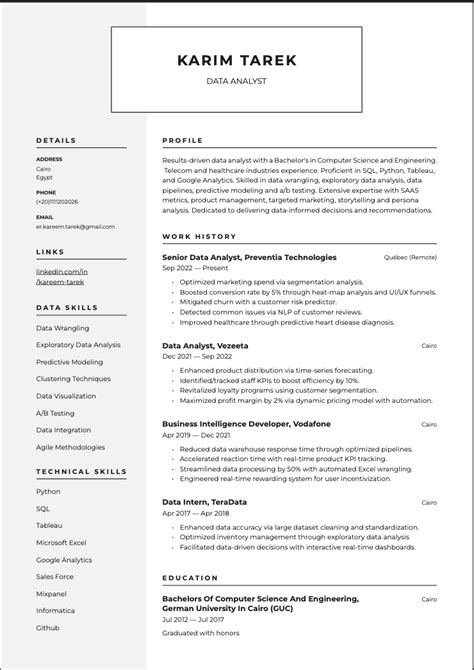 Data Analyst Resume Advice R Resume