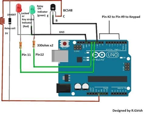 Password Security Lock Circuit Using 4×4 Keypad And Arduino Homemade