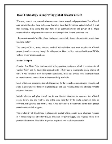 Information Communication Technology Emergency Telecom Pdf Internet Computing