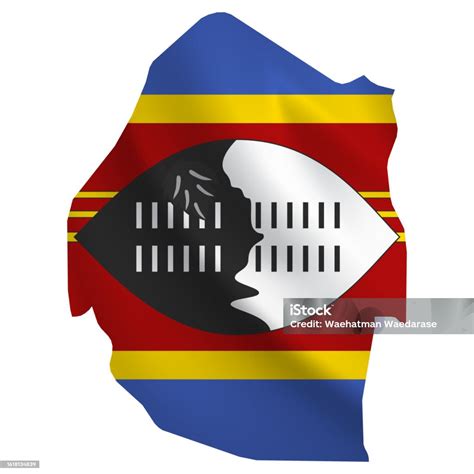 에스와티니 또는 스와질란드 지도와 흰색 배경에 분리된 흔들리는 깃발 0명에 대한 스톡 벡터 아트 및 기타 이미지 0명 3차원 형태 개념 Istock