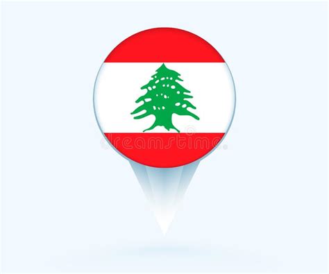 Map Pointer With Flag Of Lebanon Stock Vector Illustration Of Marker