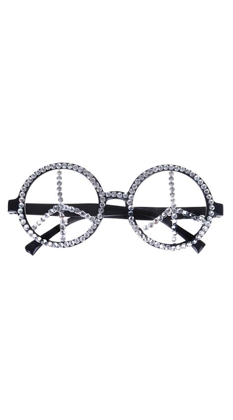Glasses Peace Sign Rhinestones