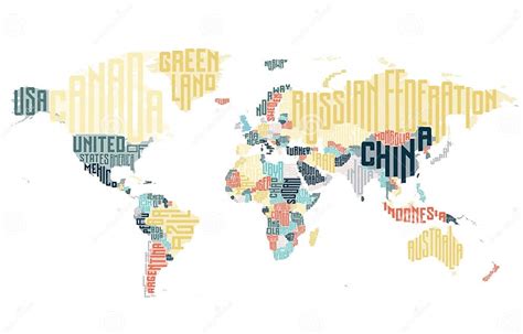 世界地图由印刷国名做成 向量例证 插画 包括有 向量 印刷术 符号 名字 亚马逊 背包 红色 110806735