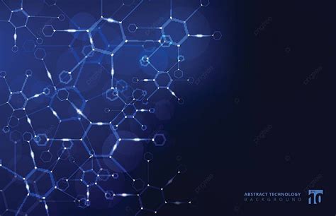Interconnected Line And Dot Abstract Geometric Hexagonal Background Vector Space Big