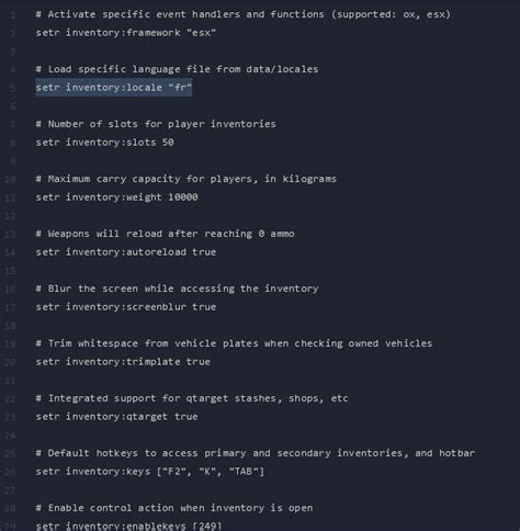 Configuration Doesn T Change Issue Overextended Ox Inventory GitHub