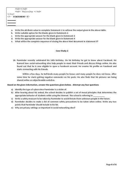 CBSE Class 10 Computer Application Sample Paper 2024 PDF With Solutions Download Here