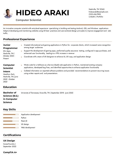 Resume Format Computer