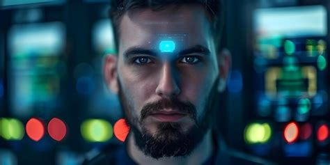 Hightech Security With Facial Recognition And Motion Sensors For Enhanced Protection Concept