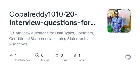 github gopalreddy1010 20 interview questions for data types operators conditional statements