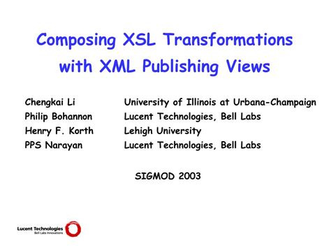 Ppt Composing Xsl Transformations With Xml Publishing Views
