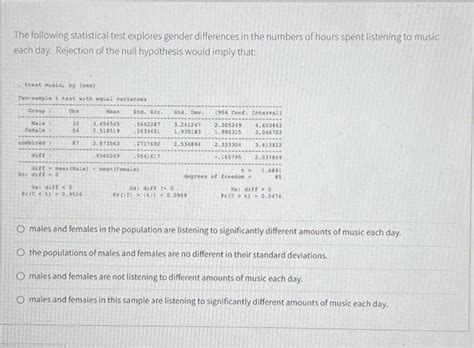 Answered The Following Statistical Test Explores Bartleby