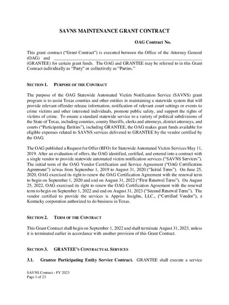 Fillable Online Grant Agreement Contract Fax Email Print Pdffiller