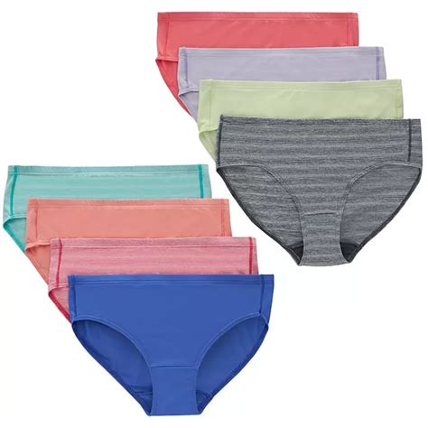 Girls Hanes® 8 Pack Ultimate Pure Comfort Microfiber Hipsters Underwear